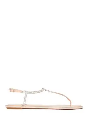 Rene Caovilla Diana Crystal-embellished Flat Sandals - Neutrals