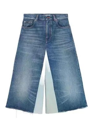 Chloé Patchwork Denim Shorts - Blue