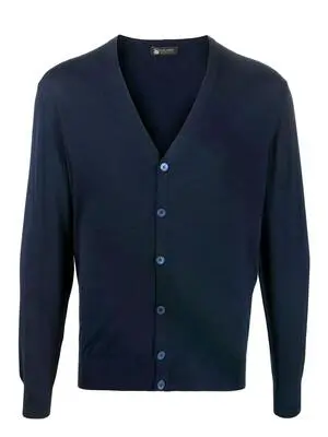 Colombo Button-down Knit Cardigan - Blue