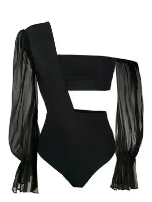 AMIR SLAMA One-shoulder Bodysuit - Black