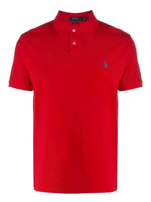 Polo Ralph Lauren Logo Embroidered Polo Shirt Red