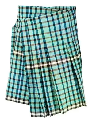 CHARLES JEFFREY Tartan-print Mini Kilt - Blue