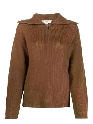 Vince Half-zip Pullover Jumper - Brown