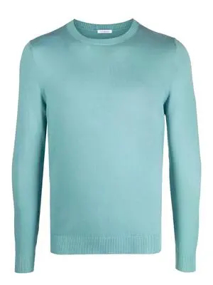 Malo Ribbed-trim Cotton Sweater - Blue