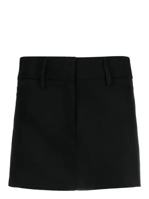 BLANCA VITA Concealed Front-fastening Mini Skirt - Black