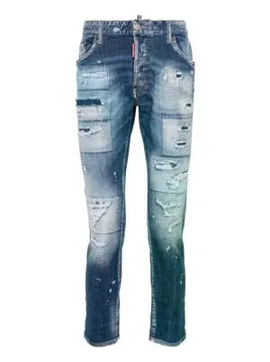 Dsquared2 Distressed Slim-leg Jeans - Blue