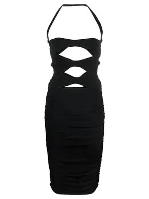 Norma Kamali Cut-out Halterneck Mini Dress - Black