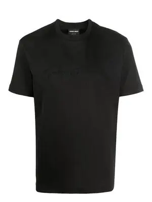 Giorgio Armani Embroidered Logo T-shirt - Black