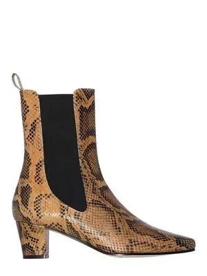 Paris Texas Python-print 50mm Ankle Boots - Brown