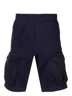 C.P. COMPANY Lens-detail Cotton Cargo Shorts - Blue
