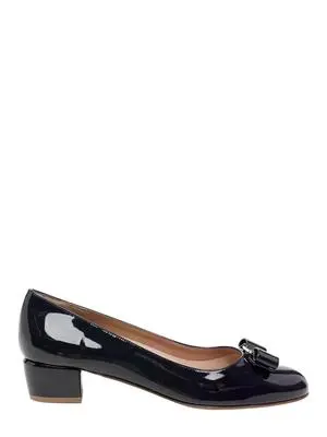 FERRAGAMO Vara Patent Leather Heeled Pumps - Blue