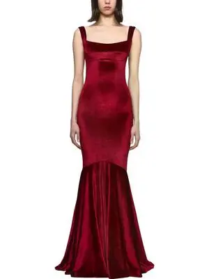 ATU BODY COUTURE Velvet Mermaid Maxi Gown - Red
