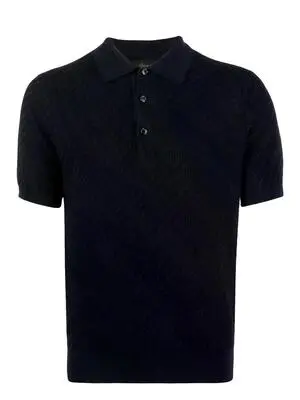 Brioni Waffle-knit Polo Shirt - Blue