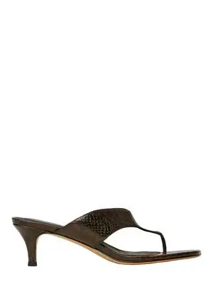 TWINSET Thong-style Kitten Heel Sandals - Brown
