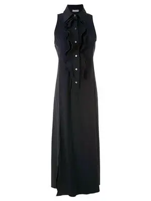 AMIR SLAMA Ruffle-trim Maxi Dress - Blue