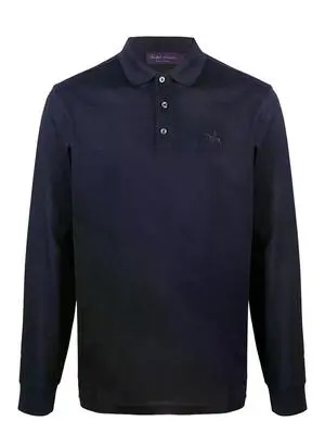 Ralph Lauren Purple Label Long-sleeved Logo Polo Shirt - Blue