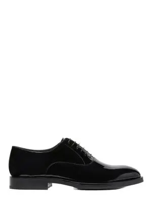 Brunello Cucinelli Patent-leather Laced Oxford Shoes - Black