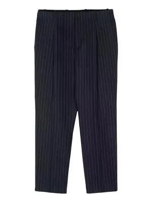 Maison Kitsuné Pinstriped Tapered Trousers - Blue