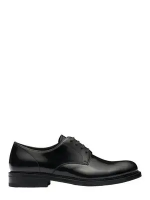 Prada Leather Derby Shoes - Black