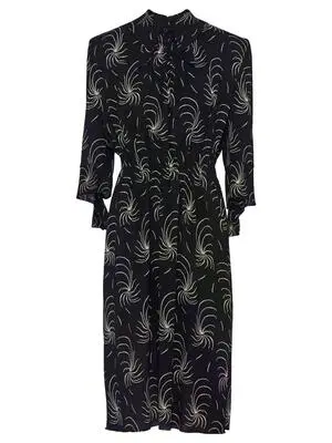 Prada Graphic-print Crepe Shirt Dress - Black