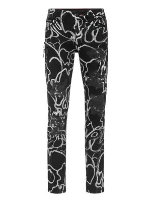 Philipp Plein Skull & Bones Straight-leg Jeans - Black