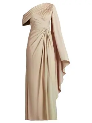 Tadashi Shoji Asymmetric Off-shoulder Dress - Neutrals
