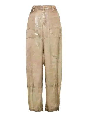 Alexander Wang Trompe-l'oeil Print Wide Leg Trousers - Neutrals