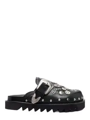 Toga Sabot Metal Mules - Black