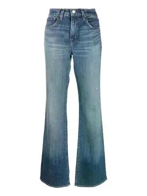 NILI LOTAN Flared Denim Jeans - Blue
