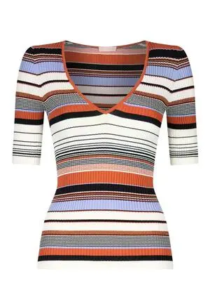 Liu Jo Stripped Knit T-shirt - Red