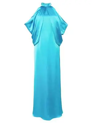 Badgley Mischka Halterneck A-line Gown - Blue