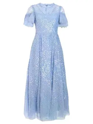 NEEDLE & THREAD Scatter Dot Gown Blue