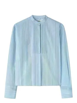 JIL SANDER Striped Cotton Shirt - Blue