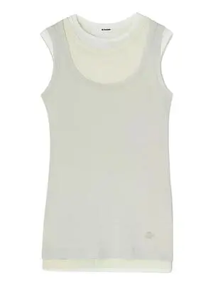 JIL SANDER Layered Cotton Tank Top - Grey