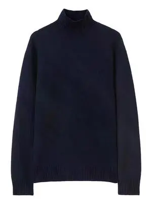 JIL SANDER Chain-link Wool Jumper - Blue