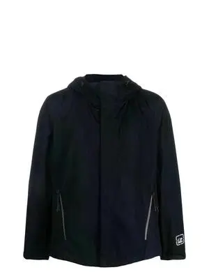 C.P. COMPANY Logo-patch Zipped Hooded Jacket - Blue