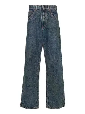 MAISON MARGIELA Cracked-effect Straight-leg Jeans - Blue