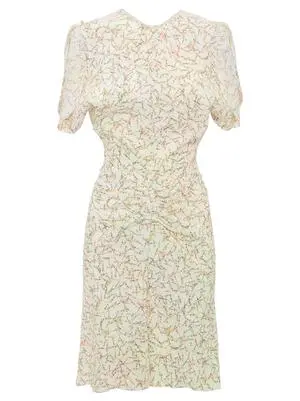Victoria Beckham Gathered-waist Mini Dress - Neutrals