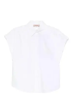 TWINSET Poplin Shirt With Pleat Detailing - White