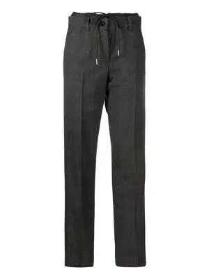 Sacai Straight-leg Trousers With Drawstring Fastening - Grey