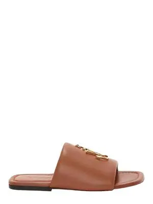 JW Anderson JW Anderson Anchor Logo Plaque Leather Flat Sandals Brown