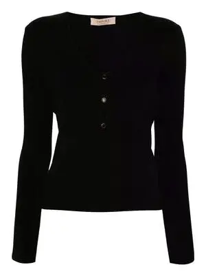 TWINSET Crystal-embellished Ribbed Top - Black