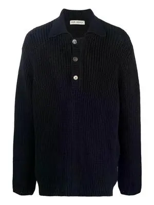 Our Legacy Ribbed-knit Cotton Jumper - Blue