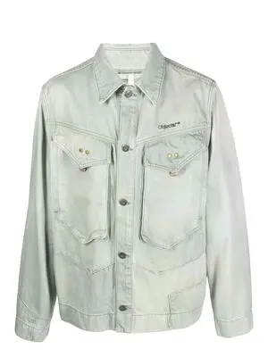 OBJECTS IV LIFE Logo-embroidered Denim Jacket - Green
