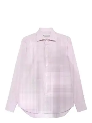 Canali Check-pattern Shirt Red
