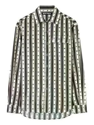 Palm Angels Palm Tree Striped Shirt - Black