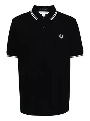 Comme Des Garçons Embroidered Logo Polo Shirt - Black