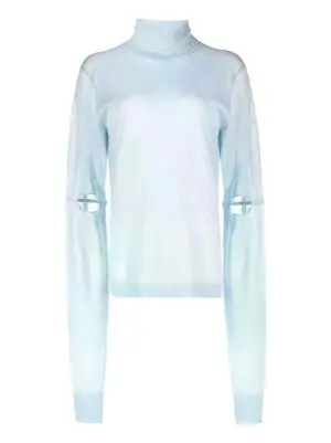 Helmut Lang Cut-out Detail Cashmere Jumper - Blue