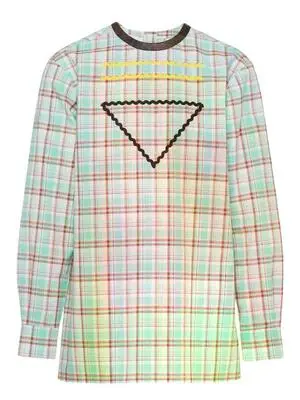 Prada Zigzag-trim Cotton Shirt - White