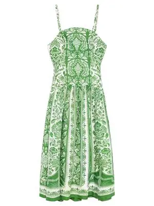 Farm Rio Delicate Tapestry Midi Dress - Green